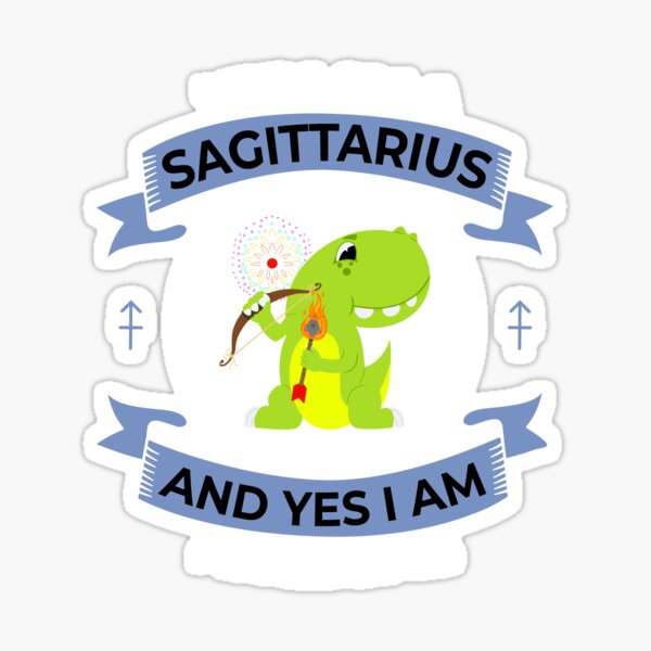 "Cute Sagittarius Zodiac Sign Astrology T-Rex Dinosaur" Sticker for ...