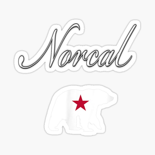 " Cursive Norcal Northern California Bear With Star" Sticker for Sale ...