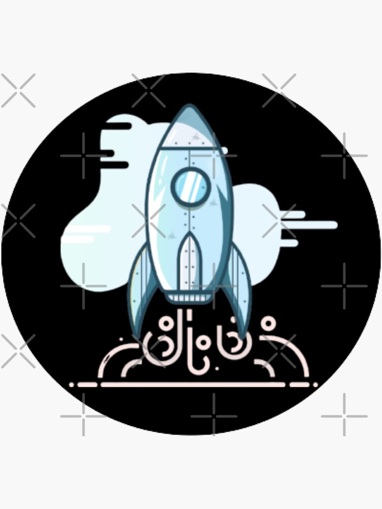 "rocket lift off illustration " Sticker for Sale by exr378 | Redbubble
