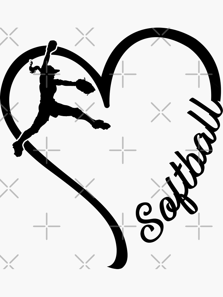 "Softball heart" Sticker for Sale by tuyetnhung98 | Redbubble