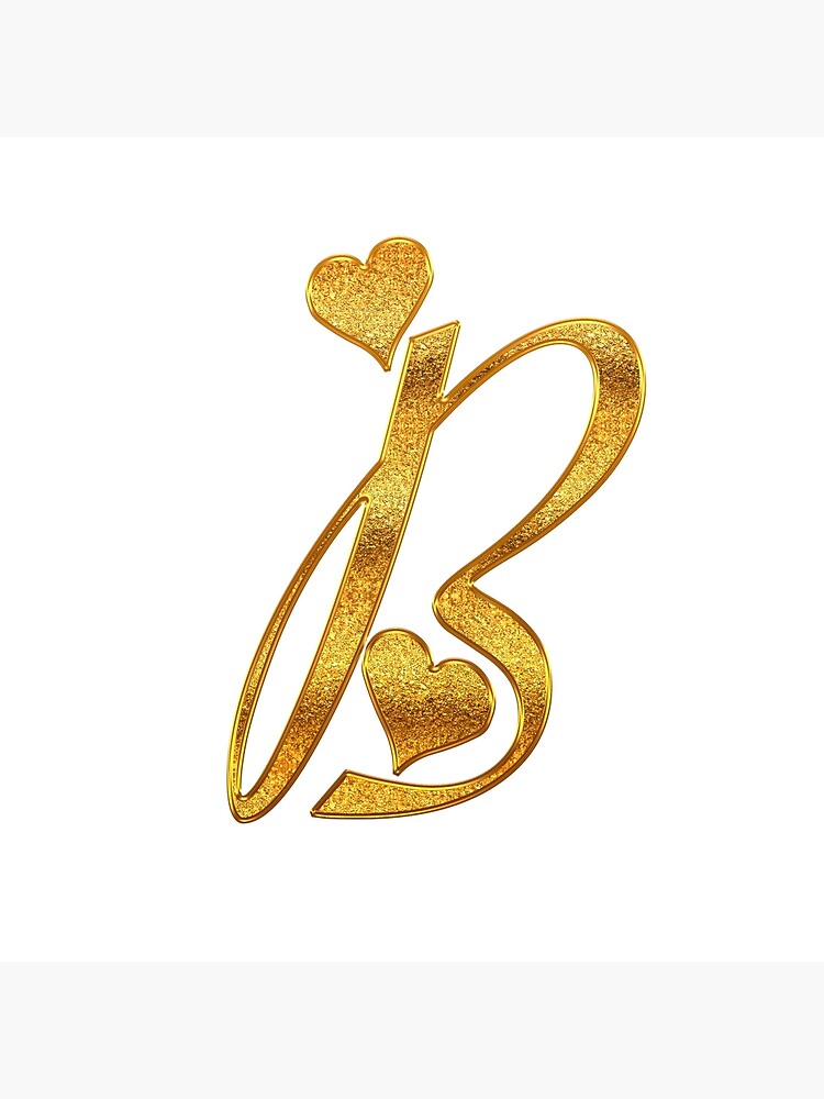 "Heart and gold Drawing Classic b letter " Art Print by youvisionart ...