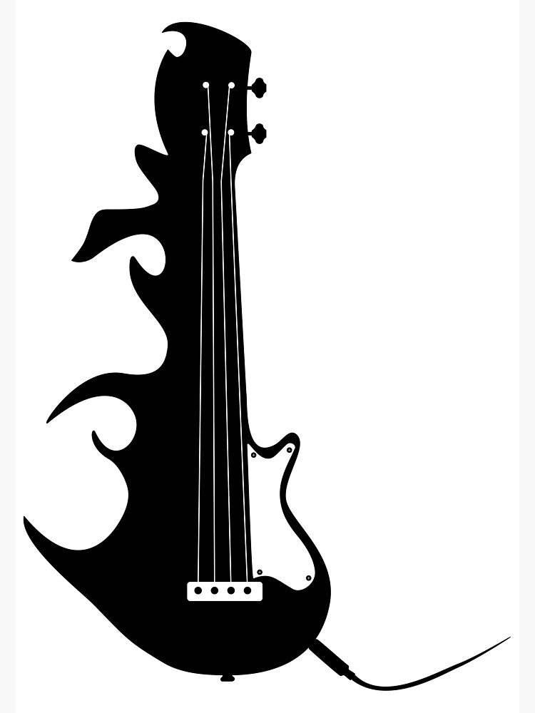 Impression photo « Instrument de ukulélé électrique flamboyant en noir ...