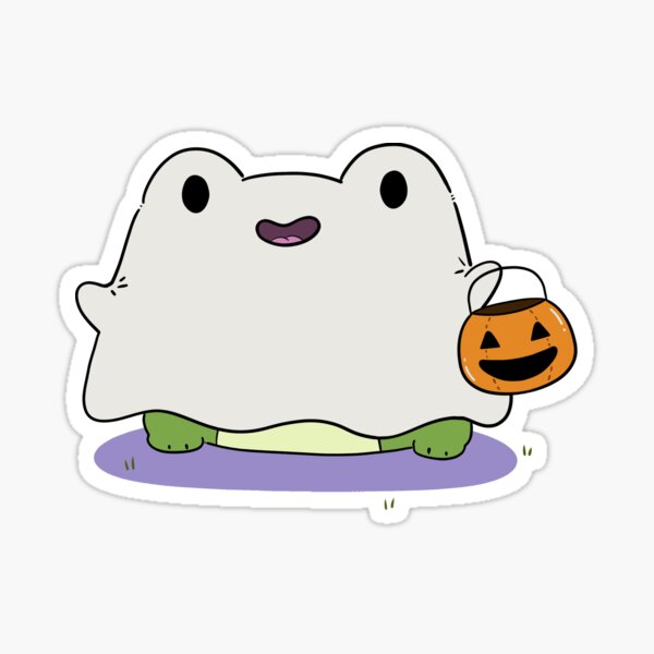 "Frog in Ghost Costume" Sticker for Sale by ladymarr | Redbubble