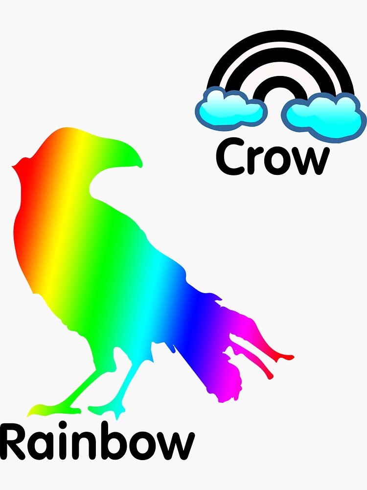 "Rainbow Crow" Sticker for Sale by IRO-Screen | Redbubble
