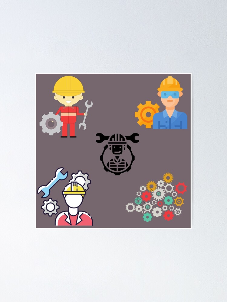 "Mechanical Engineer Sticker Pack" Poster for Sale by infazbdeen ...