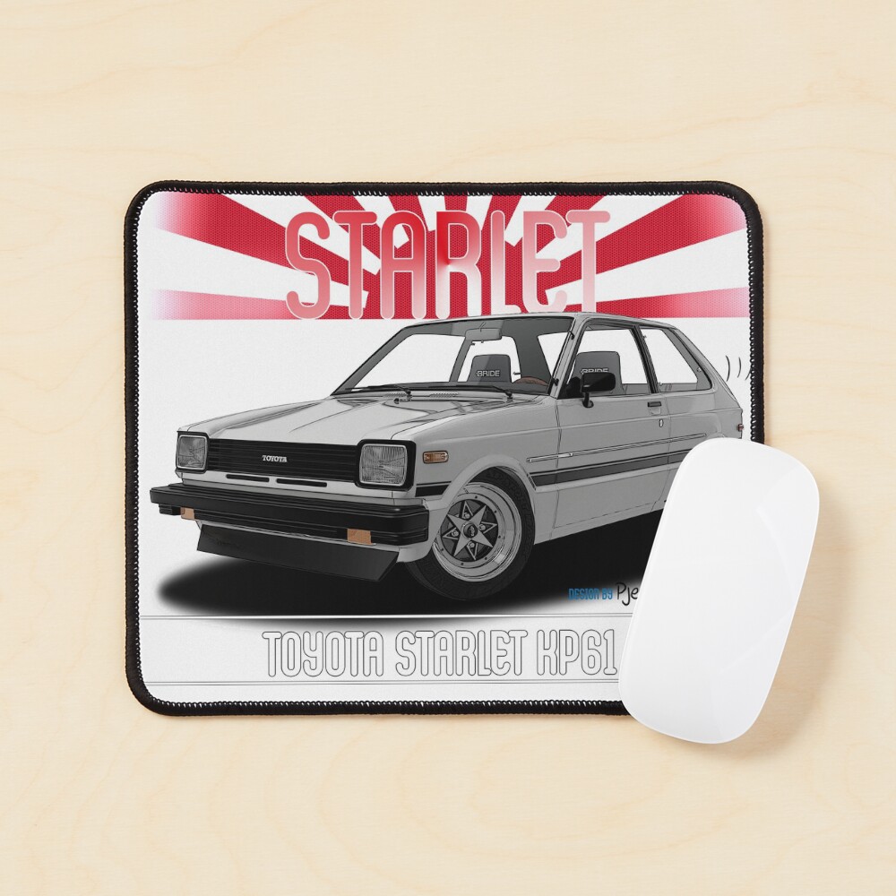 "Toyota Starlet KP61 White" Sticker for Sale by pjesusartrb | Redbubble