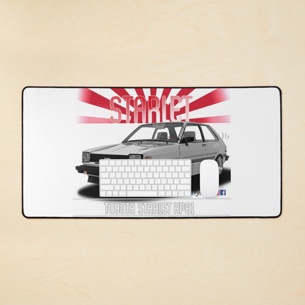 "Toyota Starlet KP61 White" Sticker for Sale by pjesusartrb | Redbubble