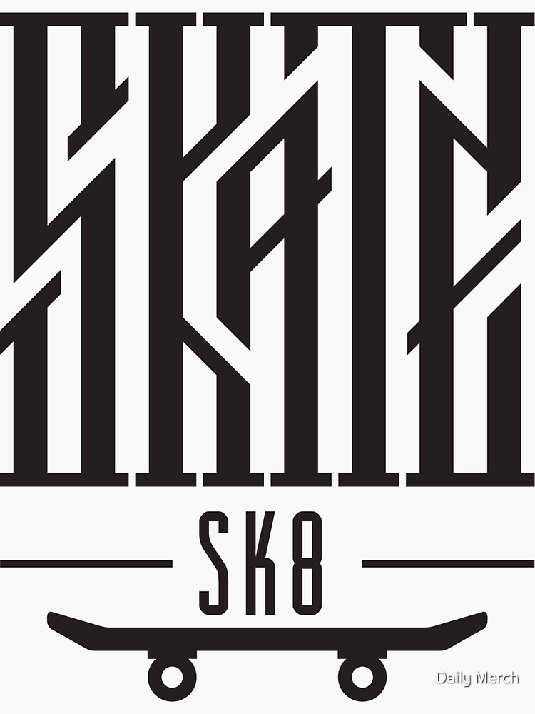 "Skate SK8 Logo" Sticker for Sale by mazfox | Redbubble