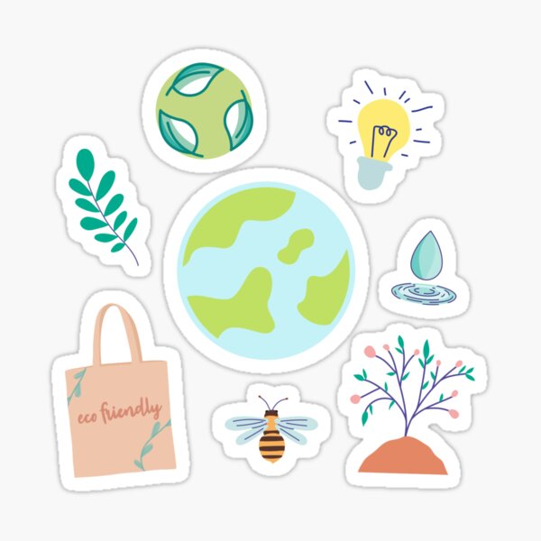 "Sustainable Eco Friendly Pack" Sticker for Sale by Kiwicherry3 | Redbubble