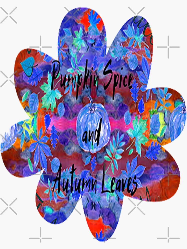 "Fall Pumpkin Spice and Autumn Leaves, 2, Graphic Psychedelic Abstract ...