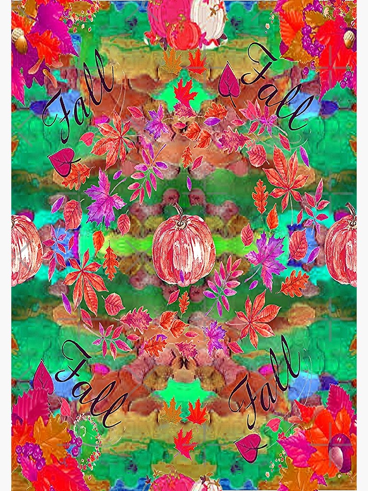 "Fall Pumpkin Spice and Autumn Leaves, 3, Graphic Psychedelic Abstract ...