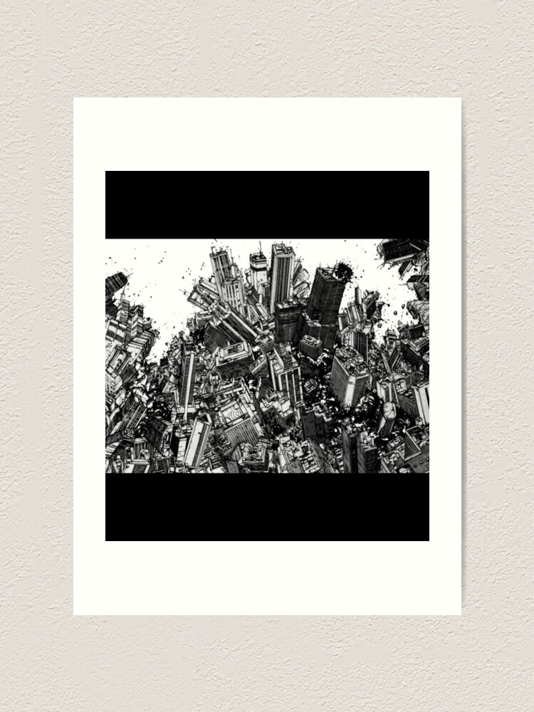 "Akira cyberpunk city explosion manga strip Poster" Art Print for Sale ...