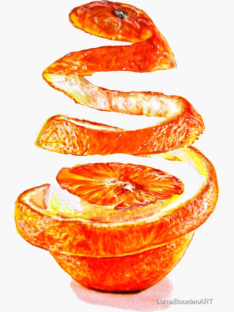 "Orange Apeel" Sticker for Sale by LornaBowdenART | Redbubble