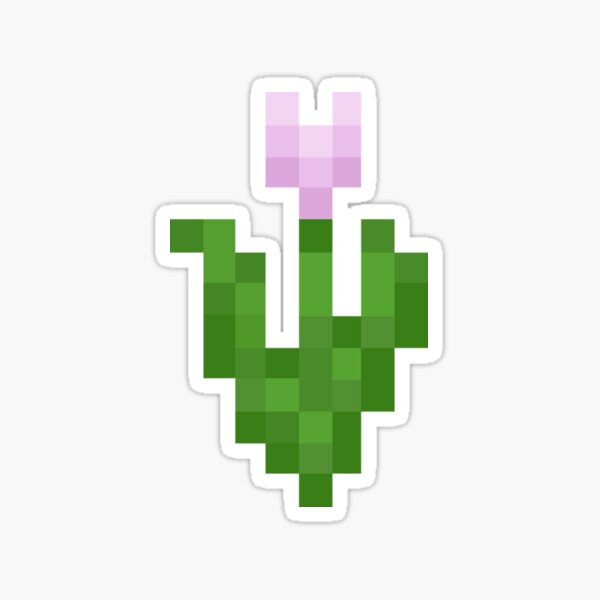 "pink/purple minecraft flower" Sticker for Sale by pixelatery | Redbubble