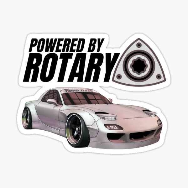 "Powered by Rotary " Sticker for Sale by MOTOSHIFT | Redbubble