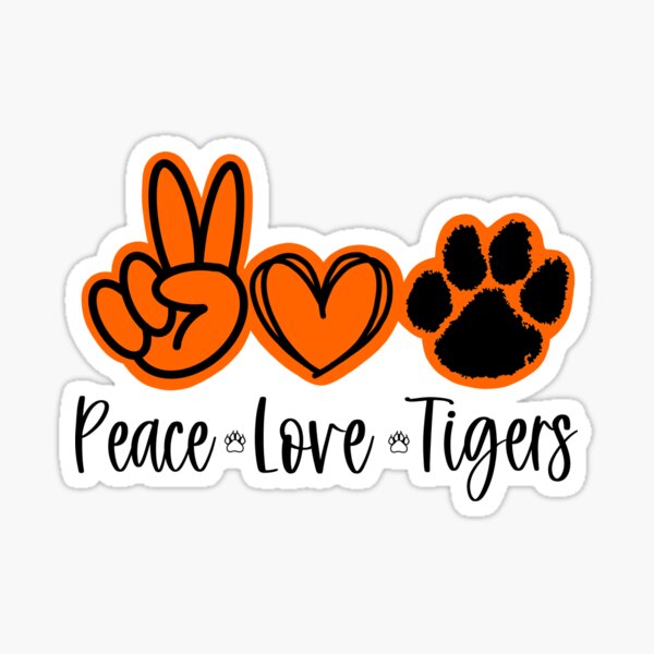 "Peace love tigers" Sticker for Sale by maddimarie91 | Redbubble