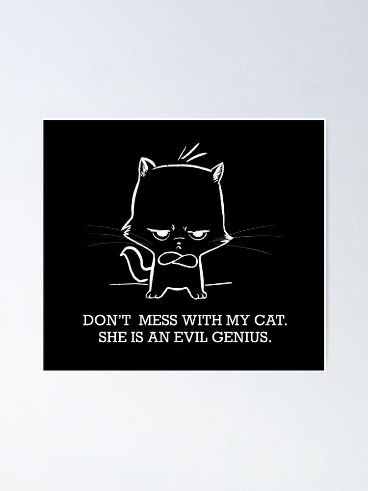 "Evil genius cat" Poster for Sale by MiziArt | Redbubble