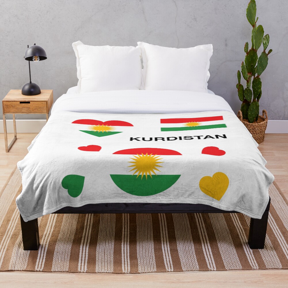 "Kurdistan Kurdish flag shapes + text + collection - heart" Sticker for ...
