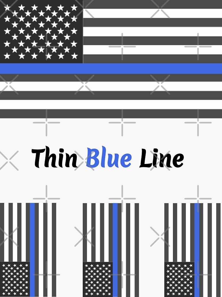 "Thin Blue Line labels - American flag with blue line" Sticker for Sale ...