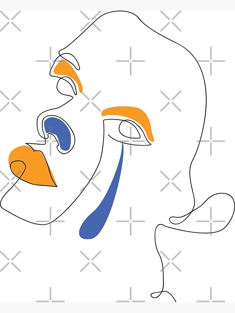 "Cry face - Line art classic" Poster for Sale by SKdarealshop | Redbubble