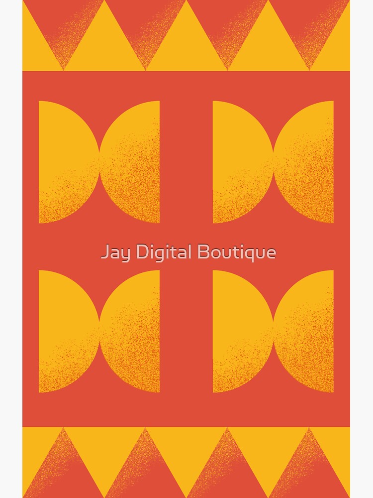 "Orange Yellow Half Moon Triangle Geometric Bold Illustration sticker ...