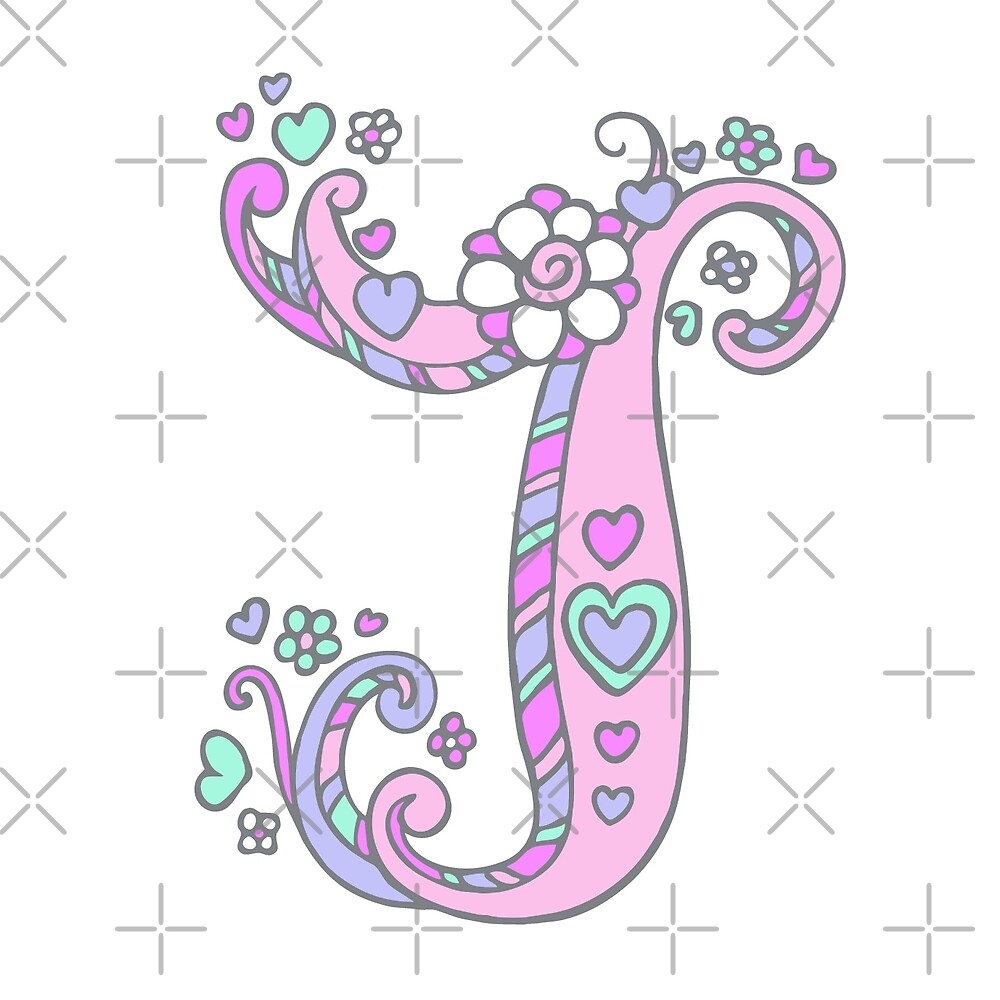 "J monogram initial letter decorative typographic" by Sarah Trett ...