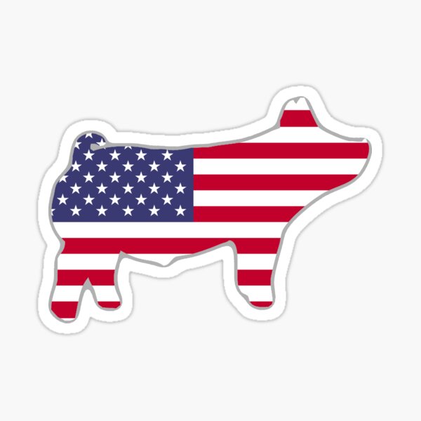 "Show Pig (American Flag)" Sticker for Sale by alizu | Redbubble
