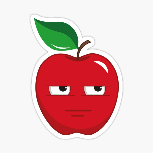 "Sad red apple" Sticker for Sale by AnnyCloudy | Redbubble
