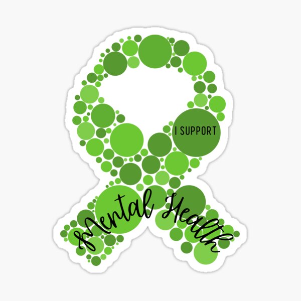 "Mental Health Awareness Green Ribbon" Sticker for Sale by RedSparkle ...