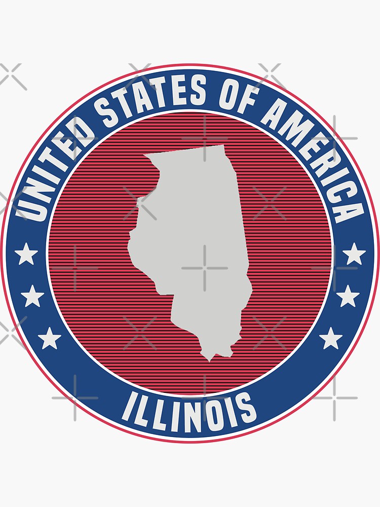 "Illinois state" Sticker for Sale by lujrdesigns | Redbubble