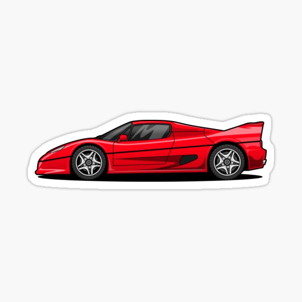 "Ferrari F50 Red" Sticker for Sale by MarlonVector | Redbubble