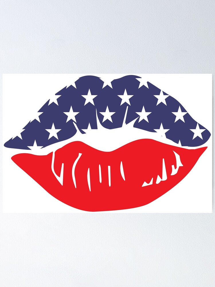 " USA America Lips" Poster for Sale by AEGMEDIA | Redbubble