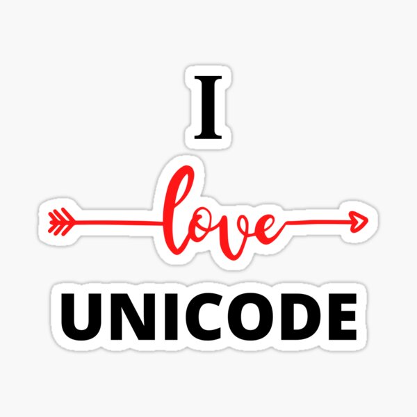"i love unicode" Sticker for Sale by mery-sam | Redbubble