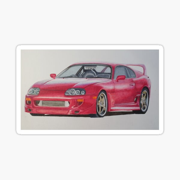 "Toyota Supra Mark 4 Poster" Sticker for Sale by NeilArtStudio | Redbubble