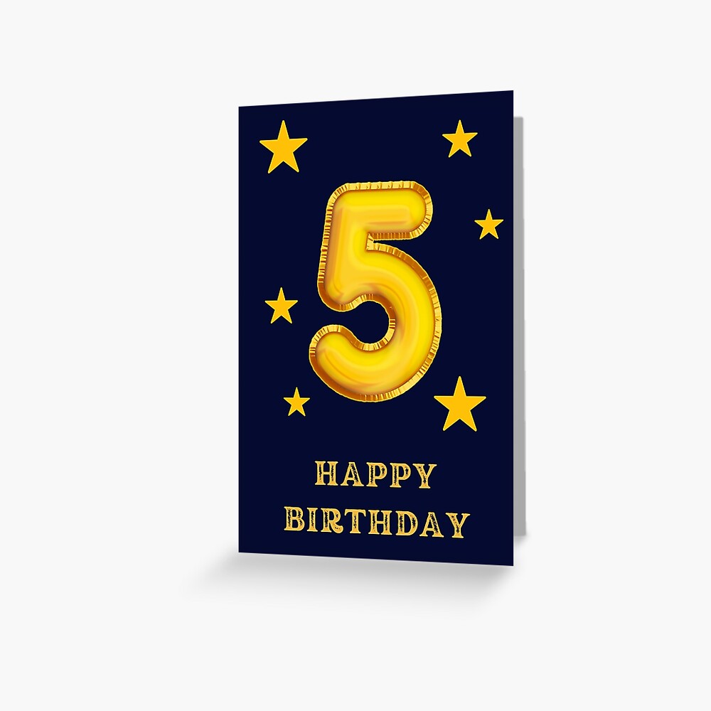 "Happy Birthday 5 Five Greeting Card" Art Board Print for Sale by ...
