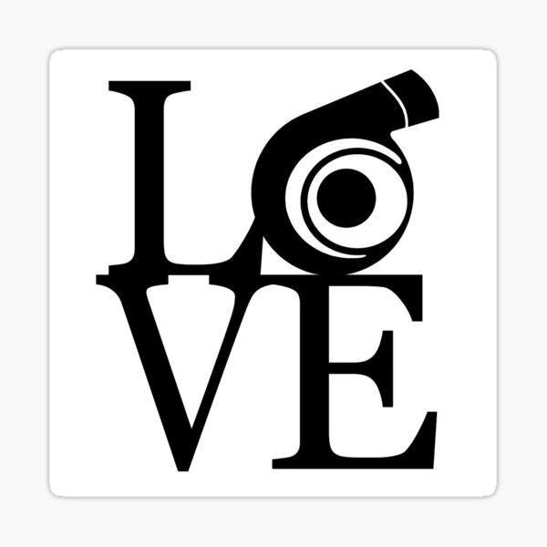 "Turbo LOVE" Sticker by thatstickerguy | Redbubble