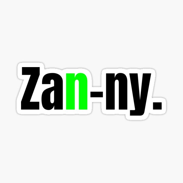 "Zanny" Sticker for Sale by DAFIN | Redbubble