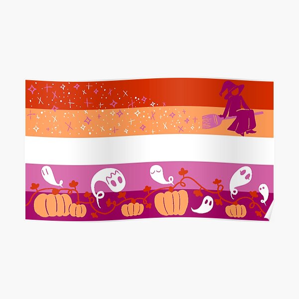 "SPOOKY Lesbian Pride Flag" Poster by socksonat3am | Redbubble