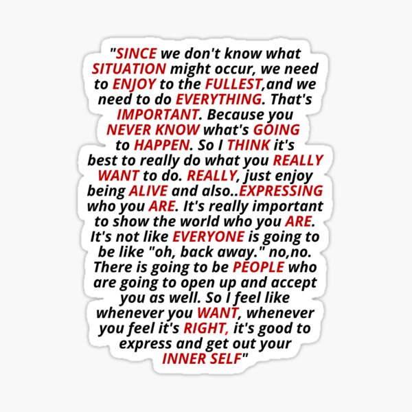 "SKZ Chan Best Quote - SKZ Fandom " Sticker for Sale by JBunnies37 ...