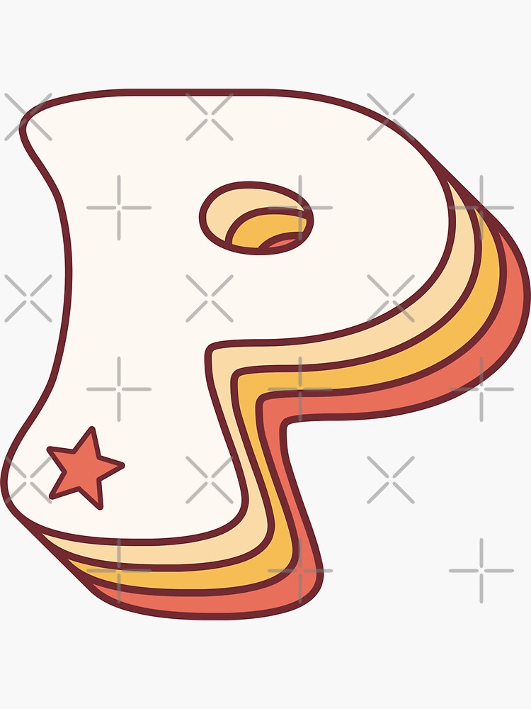 "Letter P Retro" Sticker by OkihanaShop | Redbubble