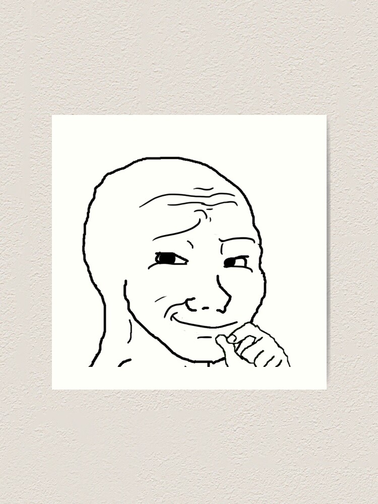"Smug Wojak Meme | Funny Meme" Art Print for Sale by memeology69 ...