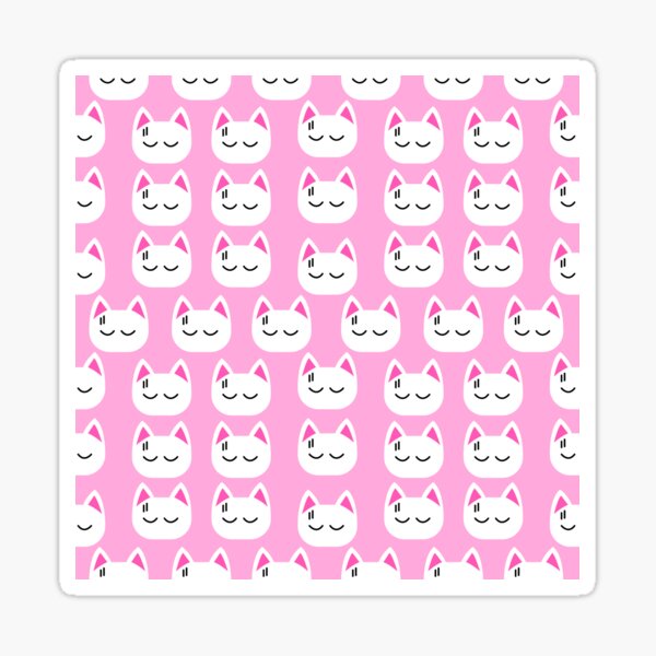"pink cat pattern" Sticker for Sale by Kmerchdesign | Redbubble