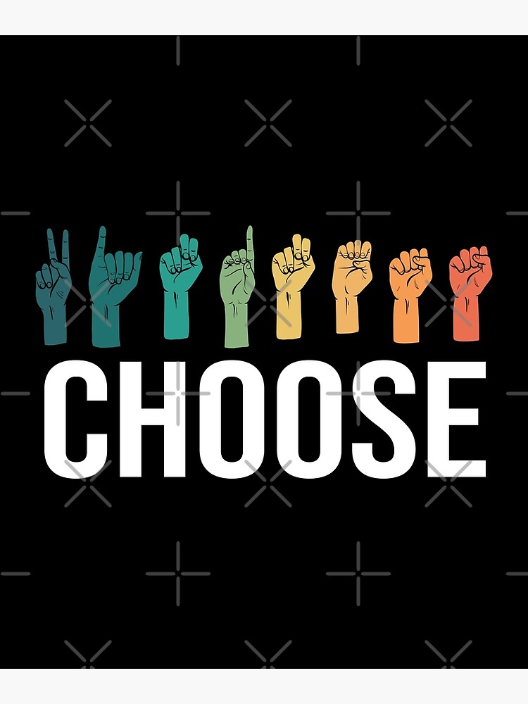 "Choose Kindness Hand Sign Language Teachers Retro Interpreter ASL ...