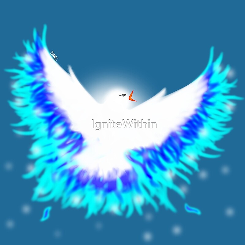 "Angelic Dove of Fire (Blue Fire)" by IgniteWithin | Redbubble