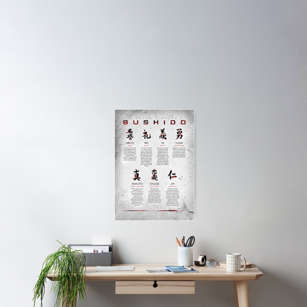 "Bushido Code White" Poster for Sale by n-abakumov | Redbubble