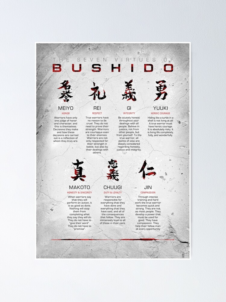 "Bushido Code White" Poster for Sale by n-abakumov | Redbubble