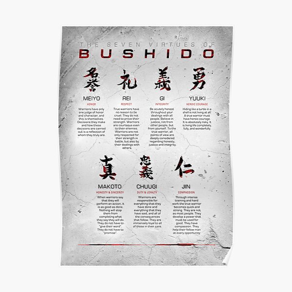 "Bushido Code White" Poster for Sale by n-abakumov | Redbubble