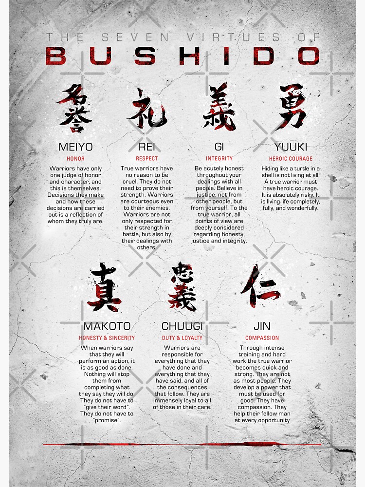 "Bushido Code White" Sticker for Sale by n-abakumov | Redbubble