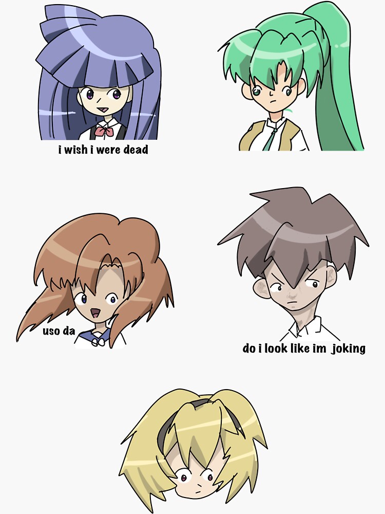 "totally accurate higurashi sticker pack" Sticker for Sale by ...
