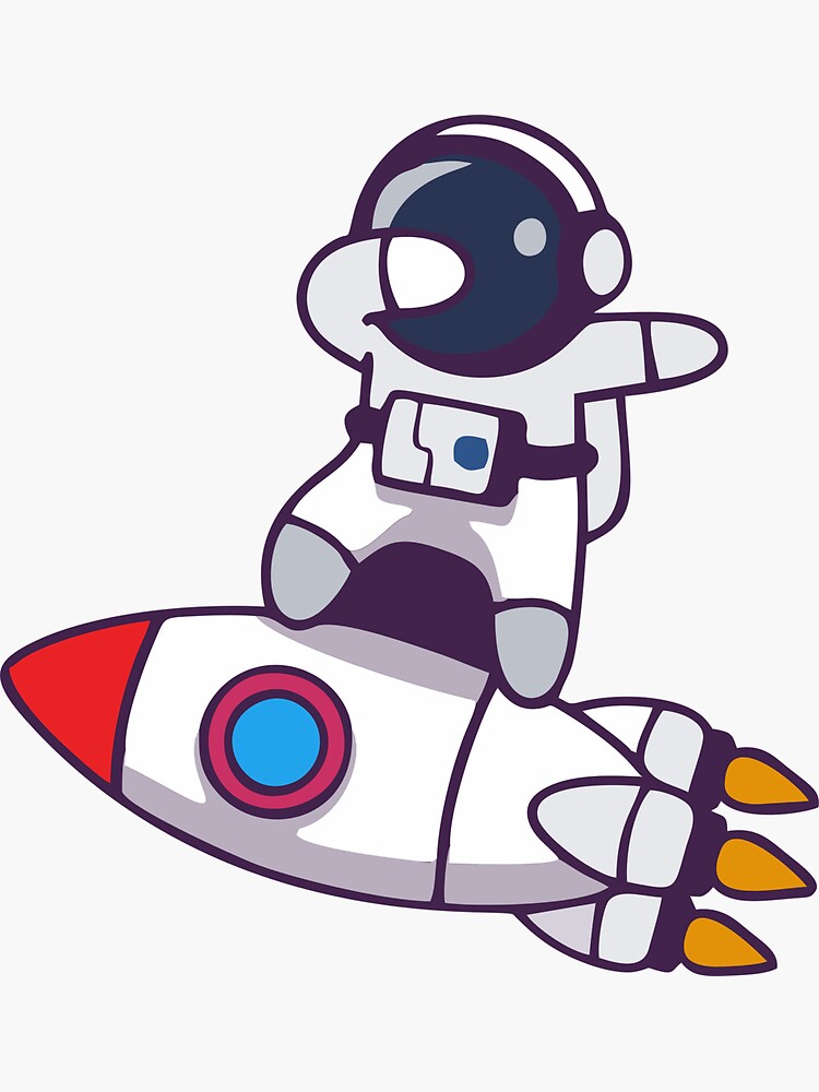 "Astronaut Dancing Dab Dabbing Dance on a rocket" Sticker for Sale by ...